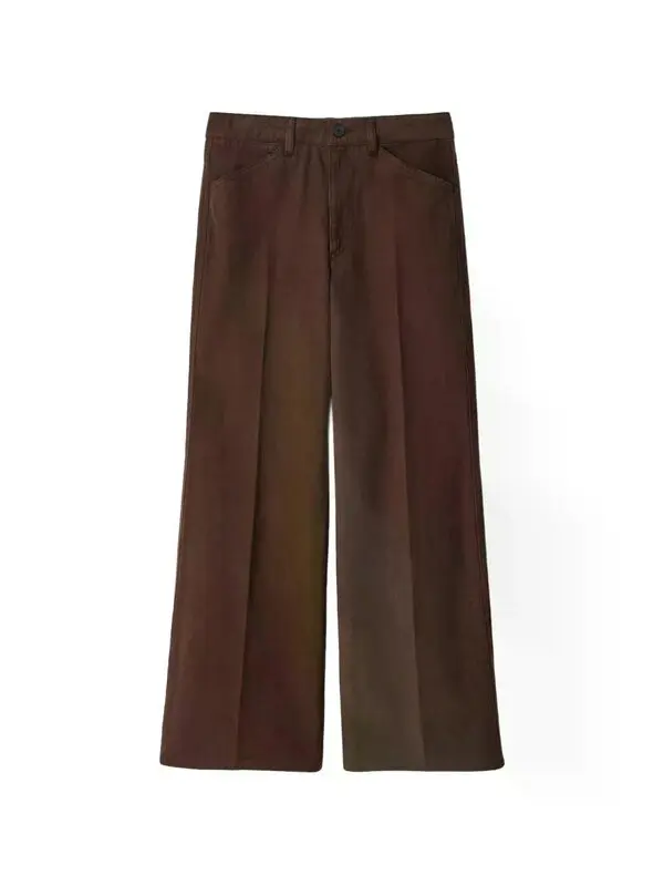 LEMAIRE Flared Five-pocket Pants In Heavy Garment-dyed Broken Twill - Brown