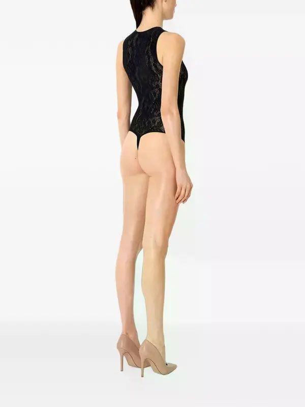 Wolford Floral Pattern Bodysuit - Black