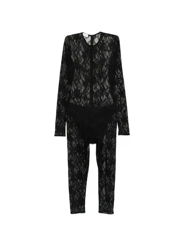 Andamane Sheila Floral-lace Jumpsuit - Black