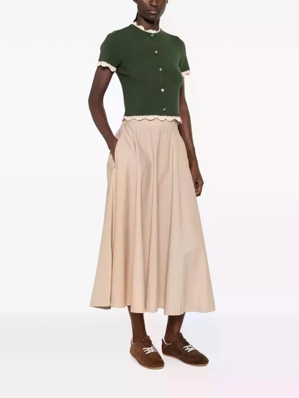 Alice + Olivia Ciara Cardigan With Crochet Trim - Green