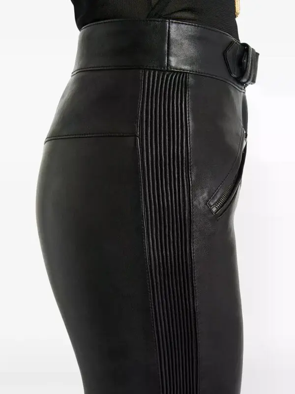 Balmain Lambskin Biker Trousers