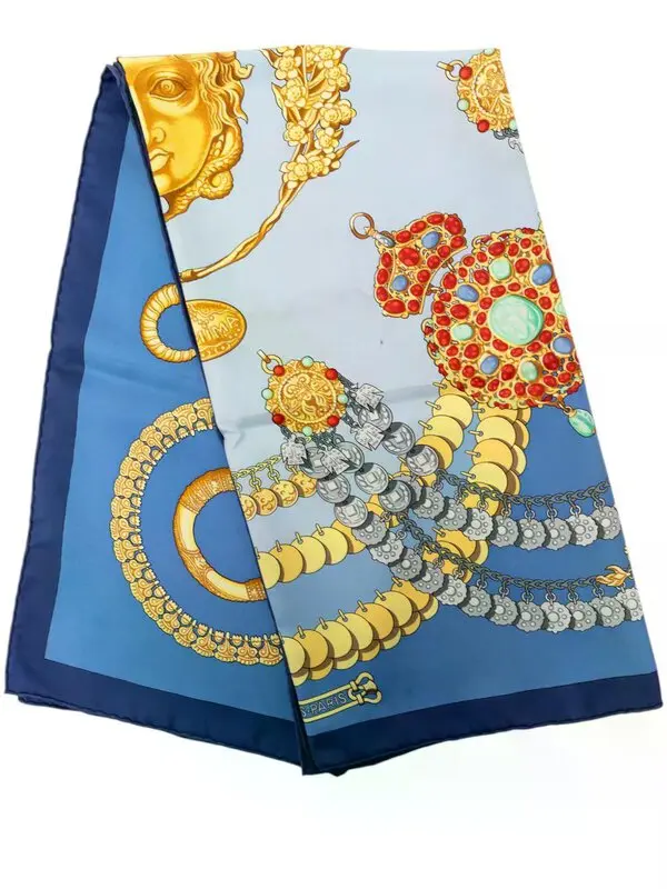 Hermès 1990-2000 Kosmima Silk Scarf 90 Scarves - Blue