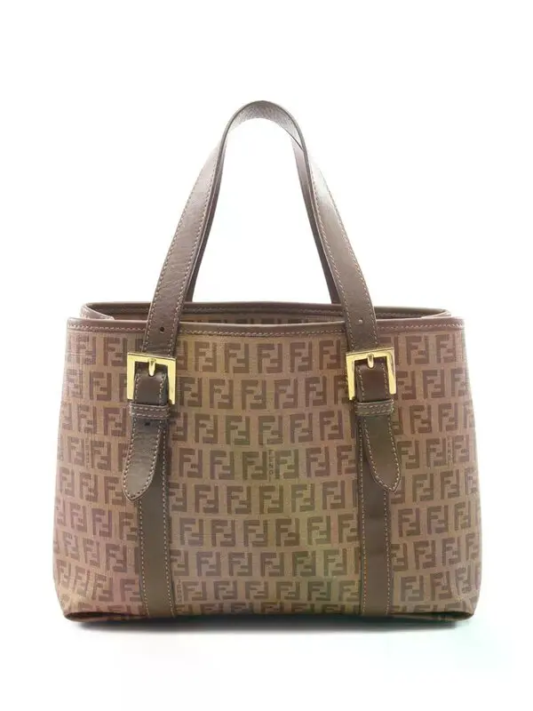 Fendi 2010-2026 Zucchino Coated Canvas Tote Bag - Brown