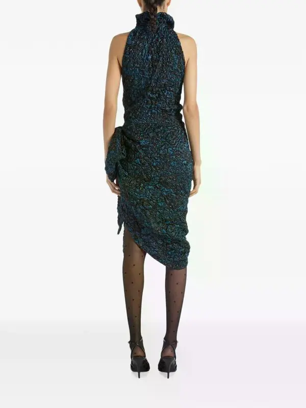 Balmain Draped Cloqué-jacquard Dress