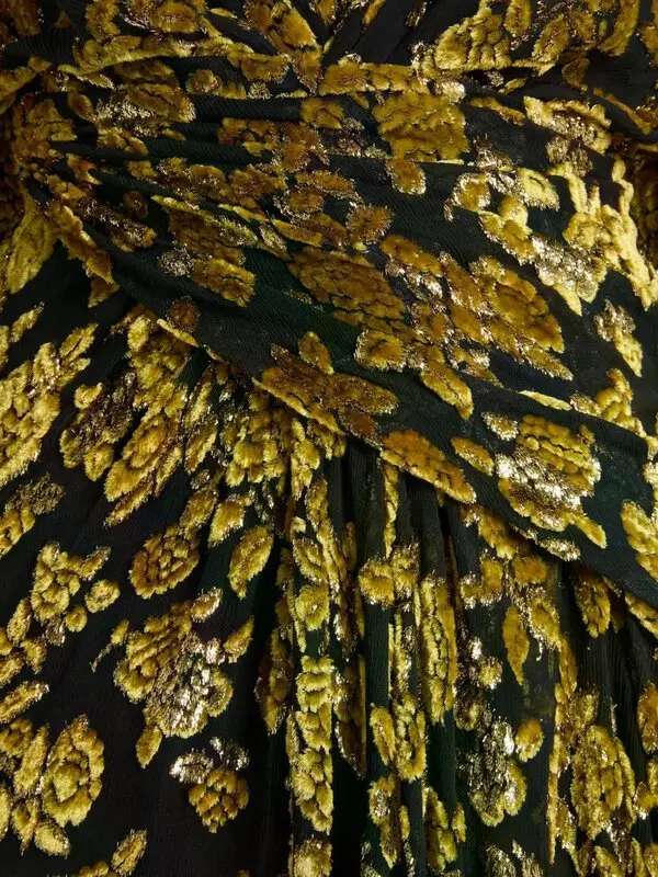 Balmain Long Velvet-jacquard Floral Dress