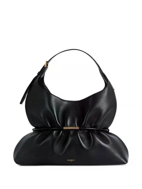 Balmain Sphynx Medium Bag In Smooth Leather - Black