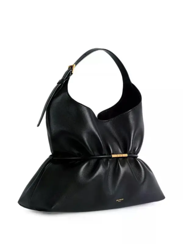 Balmain Sphynx Medium Bag In Smooth Leather - Black