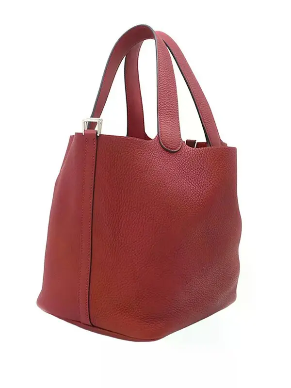 Hermès Clemence And Swift Leather Picotin Lock 22 Eclat Handbag - Red