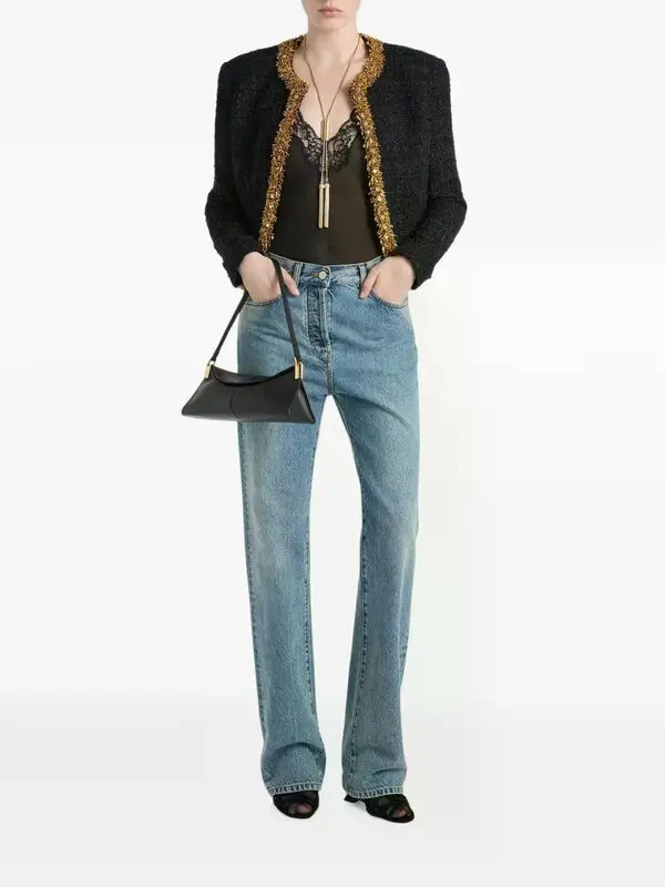 Balmain Bootcut Faded Denim Jeans - Blue