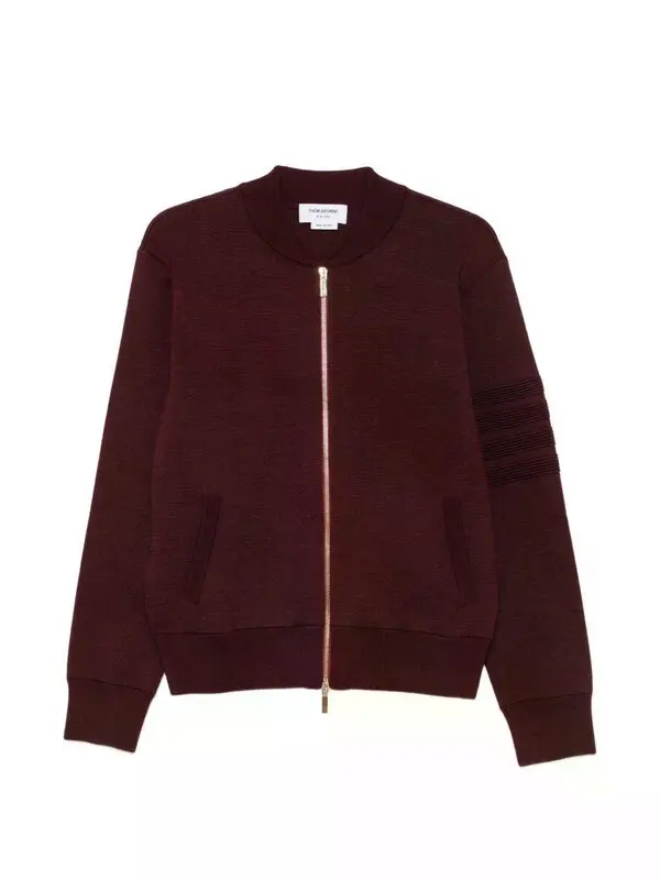 Thom Browne 4-bar Zip-up Cardigan - Red