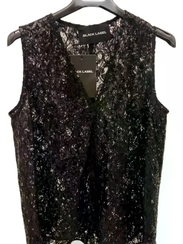 Black Label Sequin-embellished V-neck Blouse