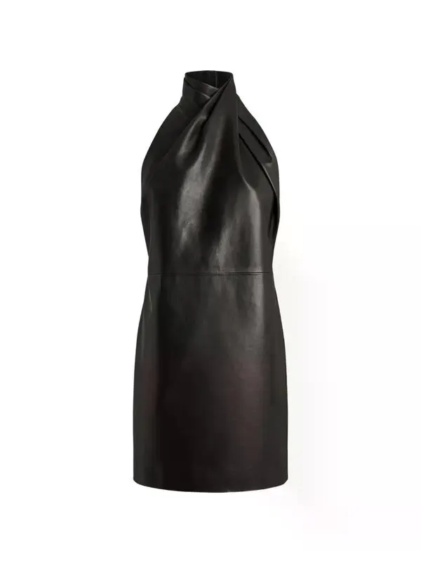 Balmain Lambskin Open-back Dress - Black