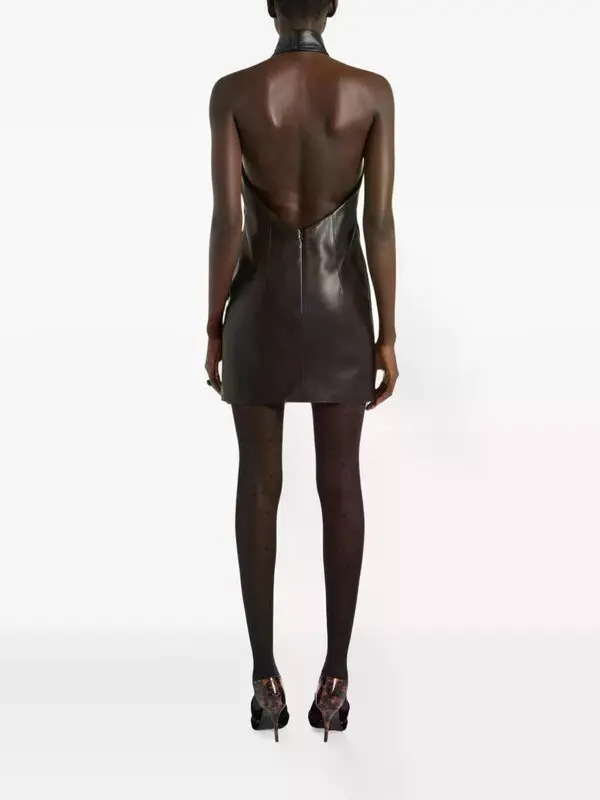 Balmain Lambskin Open-back Dress