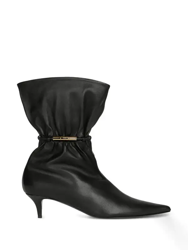 Balmain Sphynx Smooth Leather Ankle Boots - Black