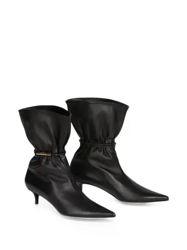 Balmain Sphynx Smooth Leather Ankle Boots