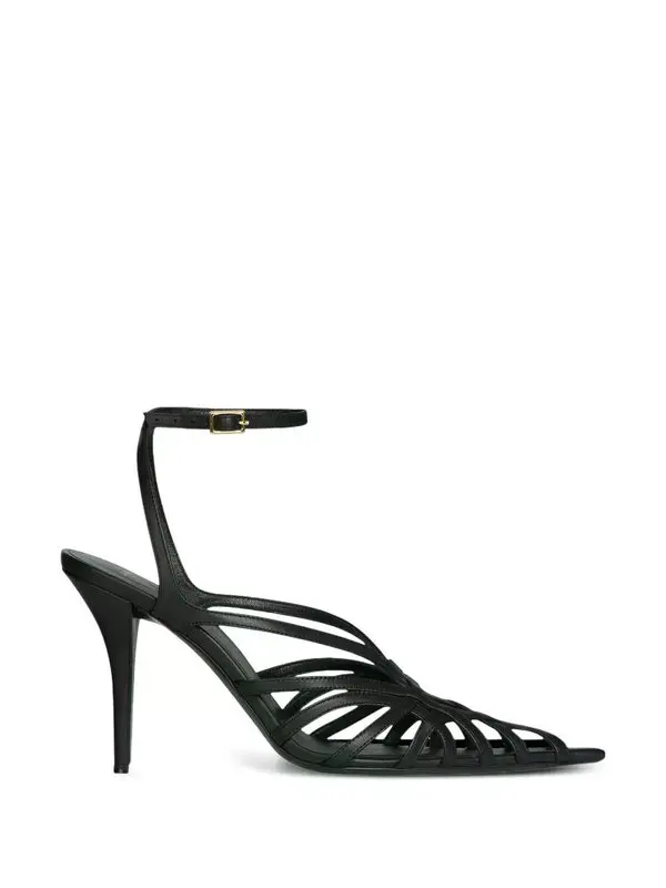 Balmain Smooth-leather Cage Sandals - Black
