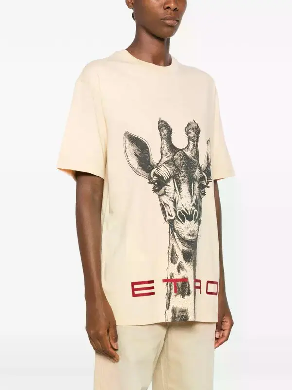 Etro Giraffe Print Logo T-shirt
