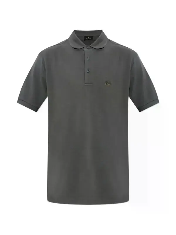 Etro Embroidered-logo Polo Shirt - Grey
