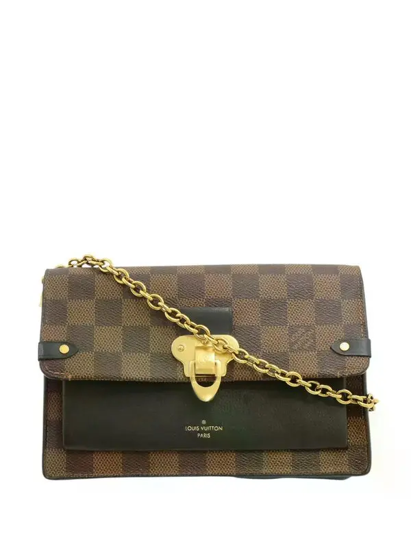 LOUIS VUITTON 2019 Damier Ebene Vavin Wallet On Chain Crossbody Bag - Black