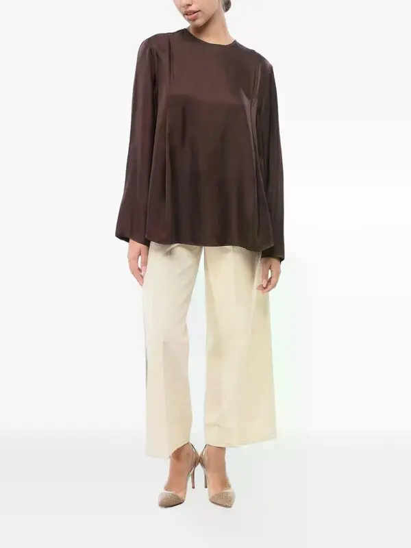Loulou De Saison Adalyn Silk-twill Blouse - Brown