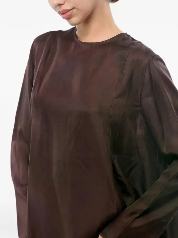 Loulou De Saison Adalyn Silk-twill Blouse - Brown