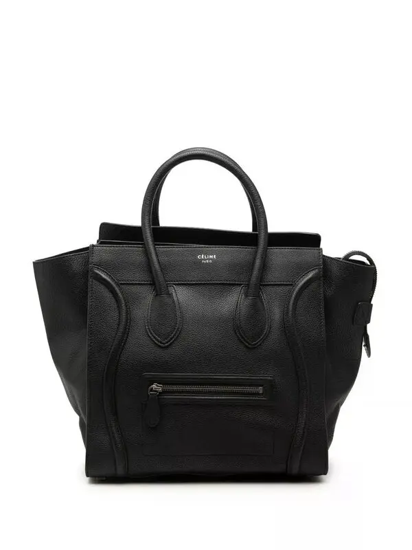 Celine 2012 Mini Grained Calfskin Luggage Tote Bag - Black
