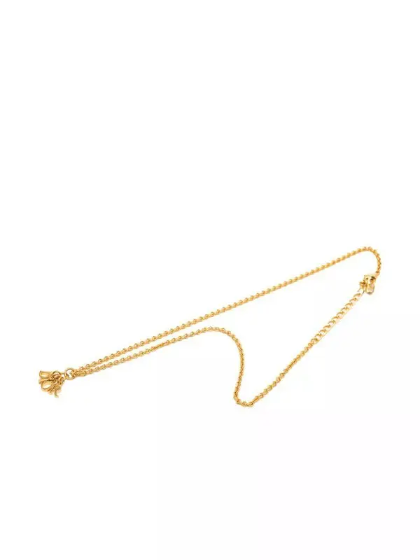 Dior 2000-2026 Plated Logo Pendant Necklace Costume Necklace - Gold