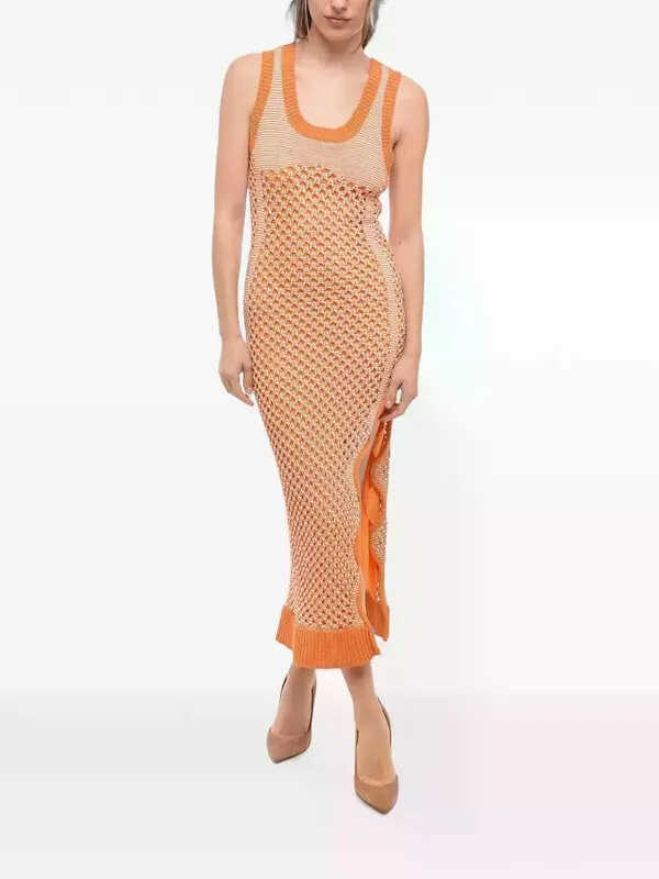 Ph5 Crochet Side-slit Maxi Dress - Orange