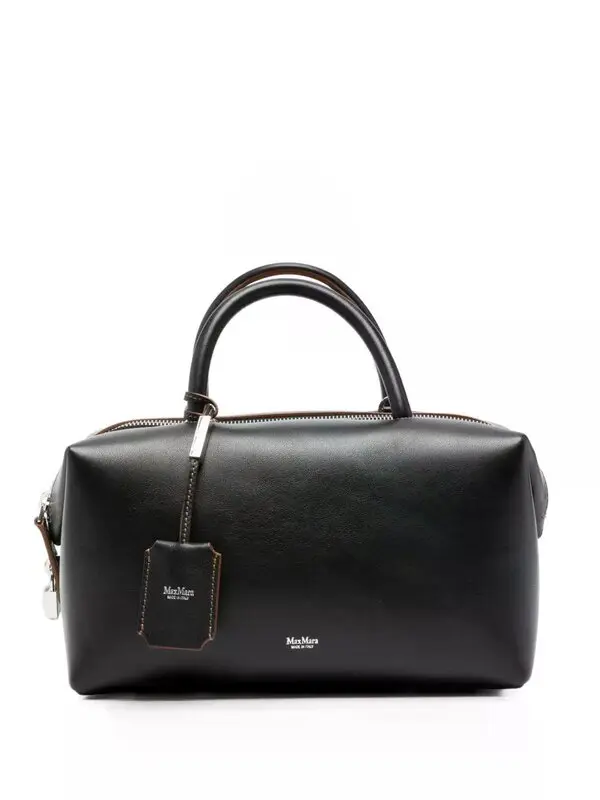 Max Mara Holdallm Leather Tote Bag - Black