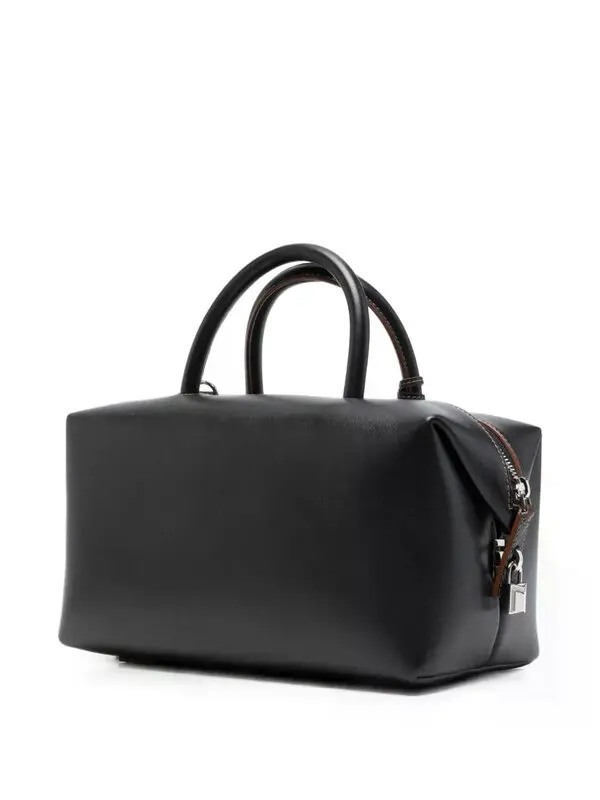 Max Mara Leather Tote Bag With Top Handles And Detachable Shoulder Strap