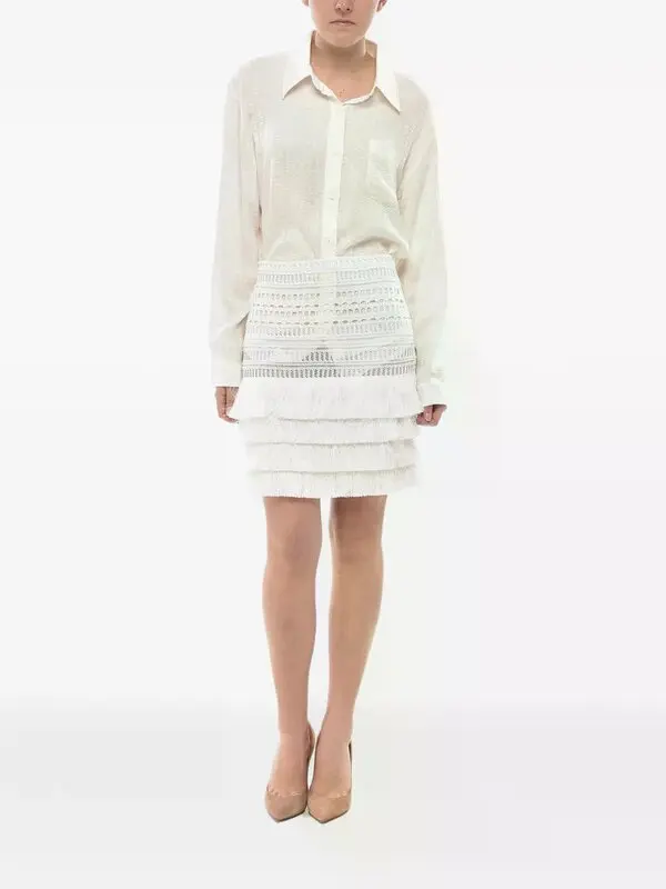 Givenchy Crochet Knit Fringe Detail Mini Skirt