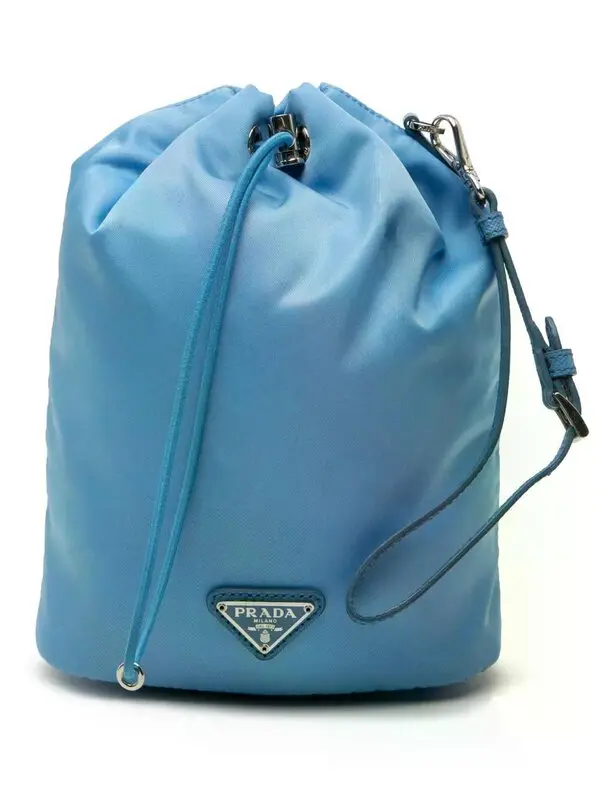 Prada 2000-2013 Tessuto Drawstring Bucket Bag - Blue