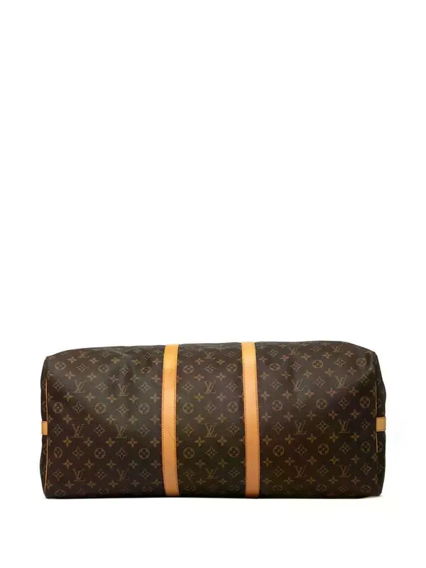 LOUIS VUITTON Monogram Keepall Bandouliere 60 Travel Bag - Brown