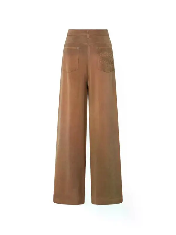 Pinko Wide-leg Logo-embroidered Trousers