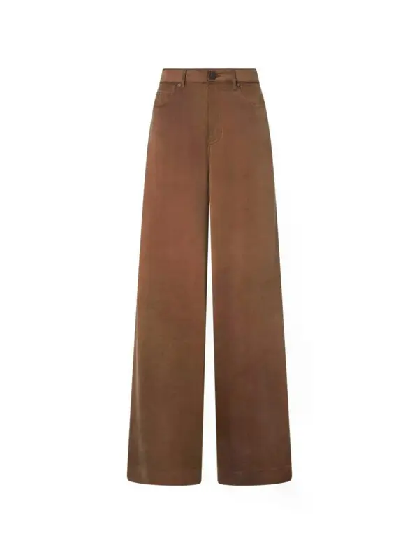 Pinko Wide-leg Logo-embroidered Trousers - Brown