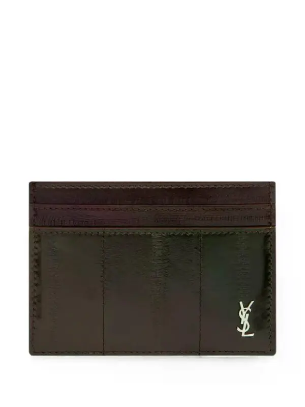 Saint Laurent Logo-plaque Card Holder - Brown
