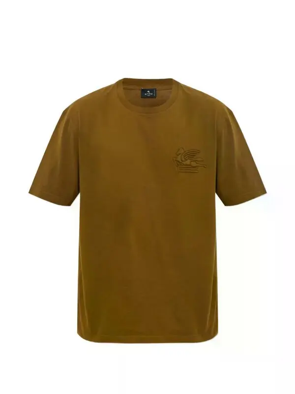 Etro Pegasus-embossed T-shirt - Brown