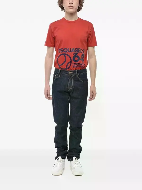 Corneliani Contrasting-stitch Slim-fit Denim Jeans - Blue