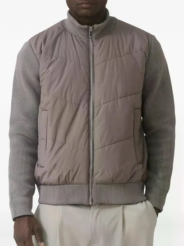 MAUVAIS Lamarck Quilted Knit-sleeve Jacket - Brown
