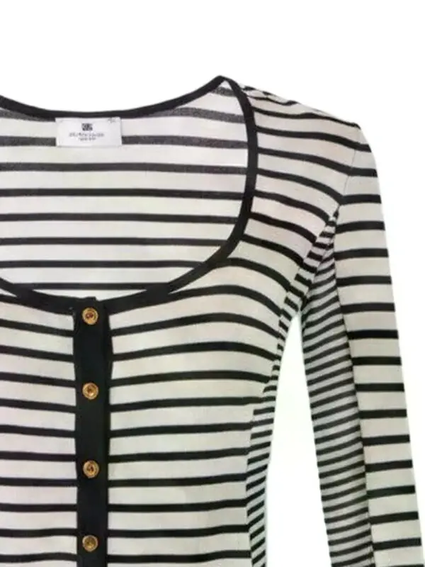 Elisabetta Franchi Striped Button-up Cardigan