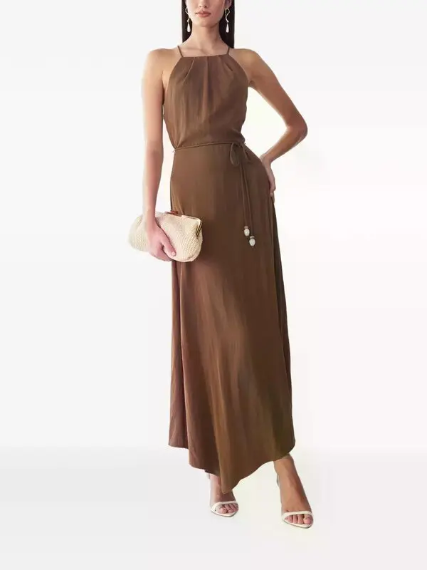 ST MRLO Tie-fastening Maxi Dress - Brown