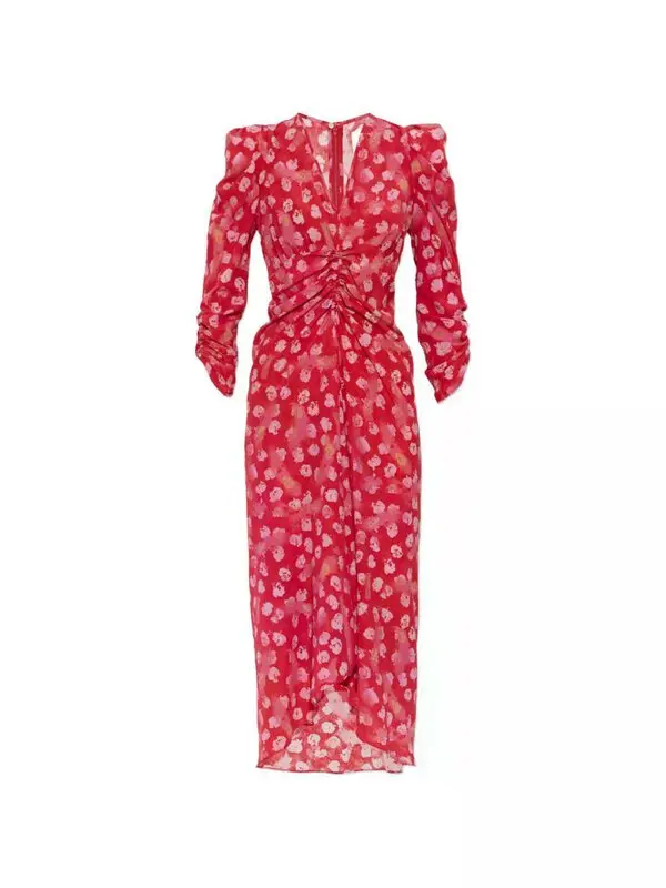 Isabel Marant Étoile Albini Asymmetric Floral Print Dress - Red