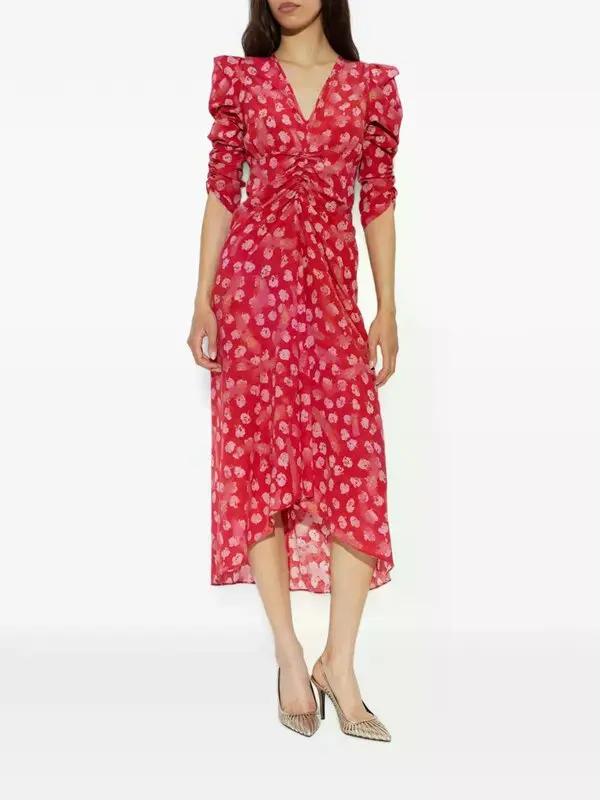 Isabel Marant Étoile Albini Asymmetric Floral Print Dress - Red