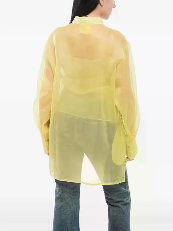 SUPER BLOND Asymmetric Oversized Silk Polo Top