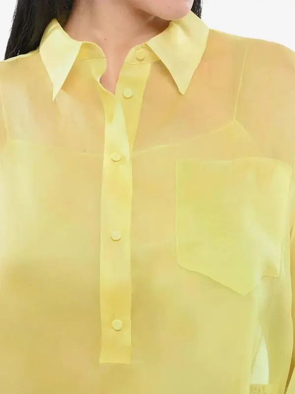 SUPER BLOND Asymmetric Oversized Silk Polo Top