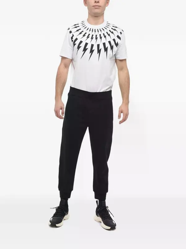 Neil Barrett Jumbled Bolts Embroidered Track Pants