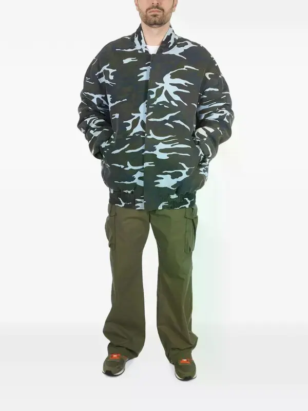 We11Done Camouflage-print Oversized Bomber Jacket - Green