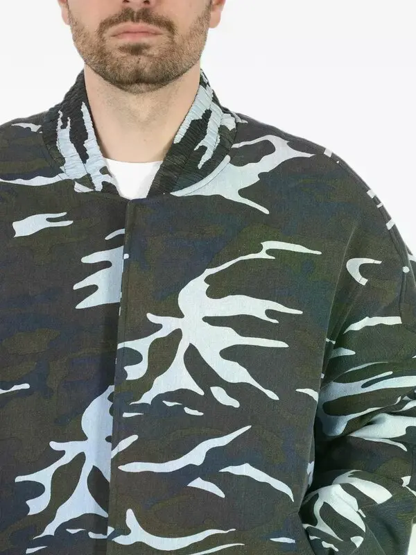 We11Done Camouflage Print Oversized Bomber Jacket