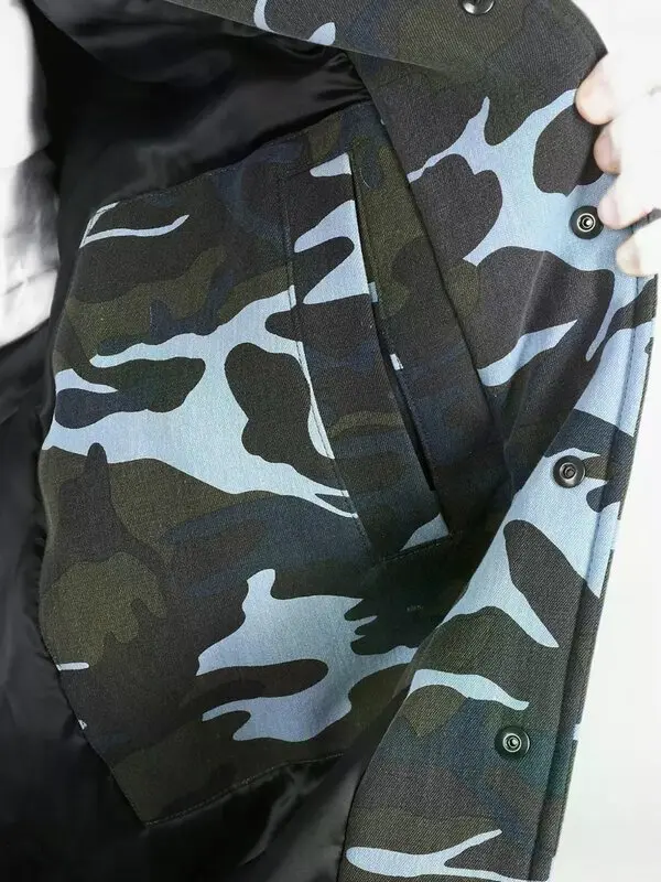 We11Done Camouflage Print Oversized Bomber Jacket