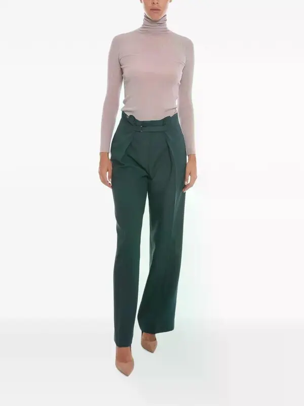 SUPER BLOND Pleated Buckle-fastening Trousers